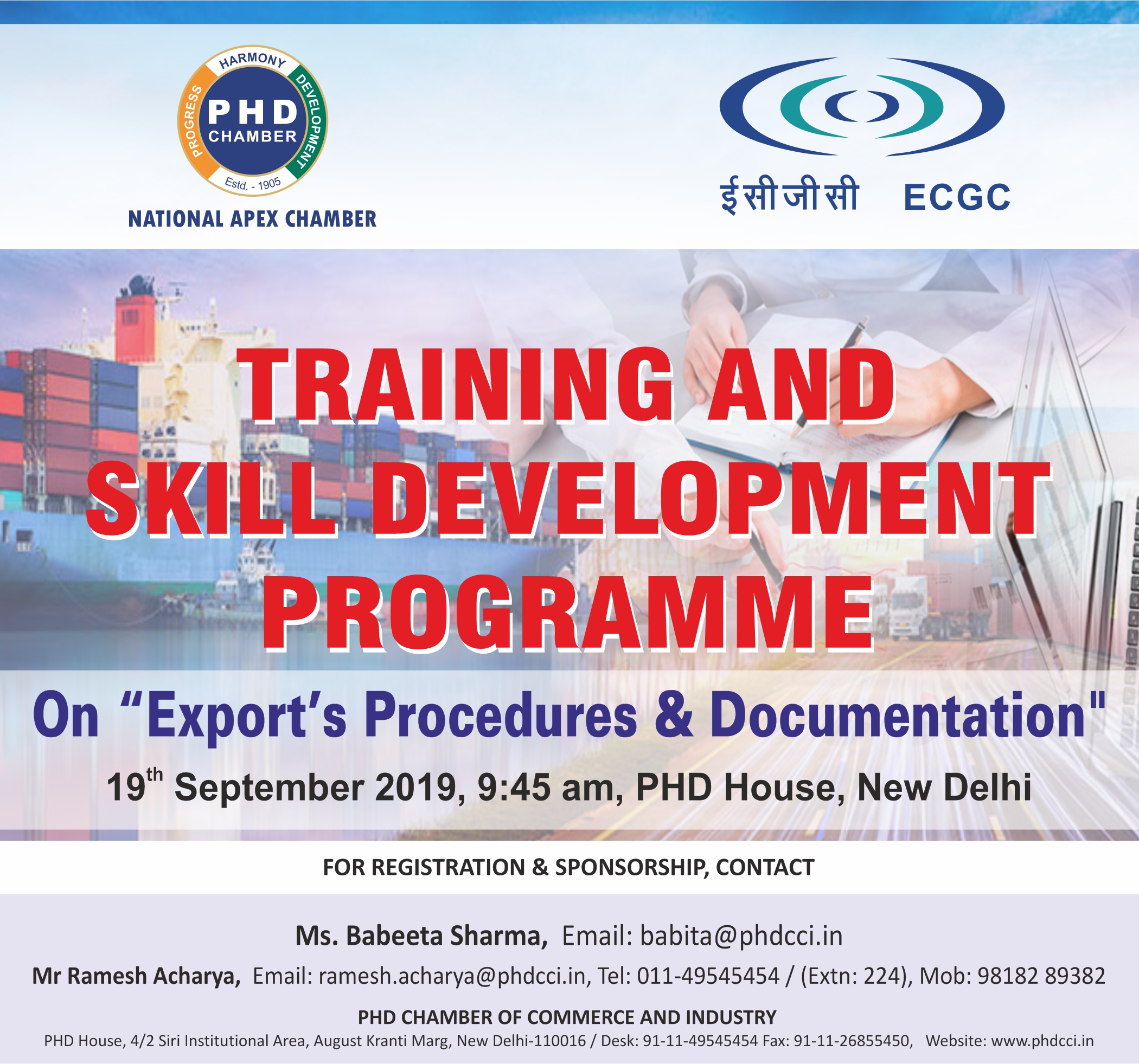 Training and Skill Development Programme on "Export's Procedures ...