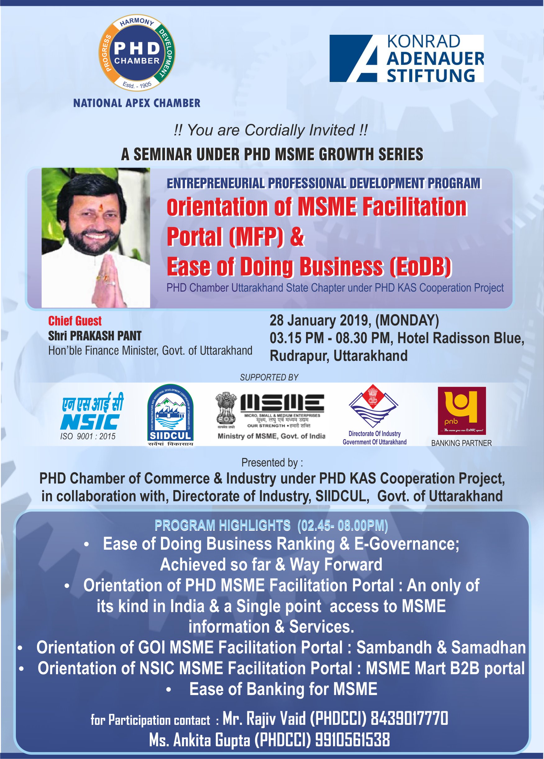 ENTREPRENEURIAL PROFESSIONAL DEVELOPMENT PROGRAM Orientation of MSME ...