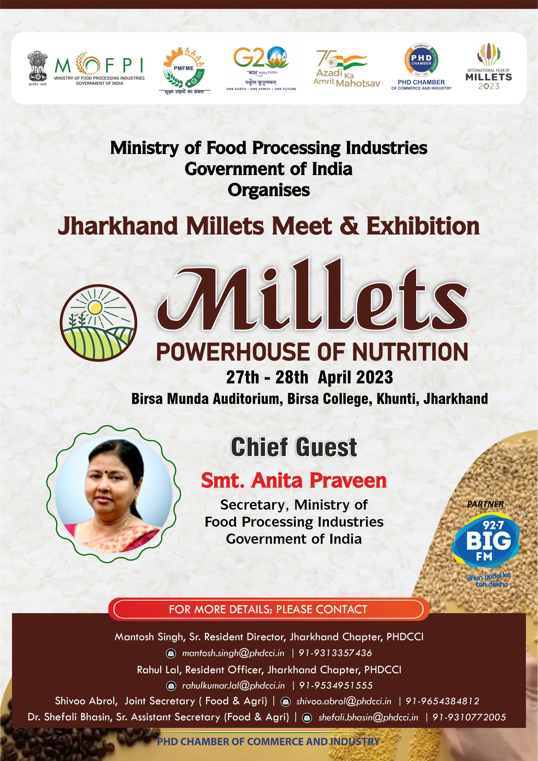 Jharkhand Millets Meet & Exhibition - PHD Chamber