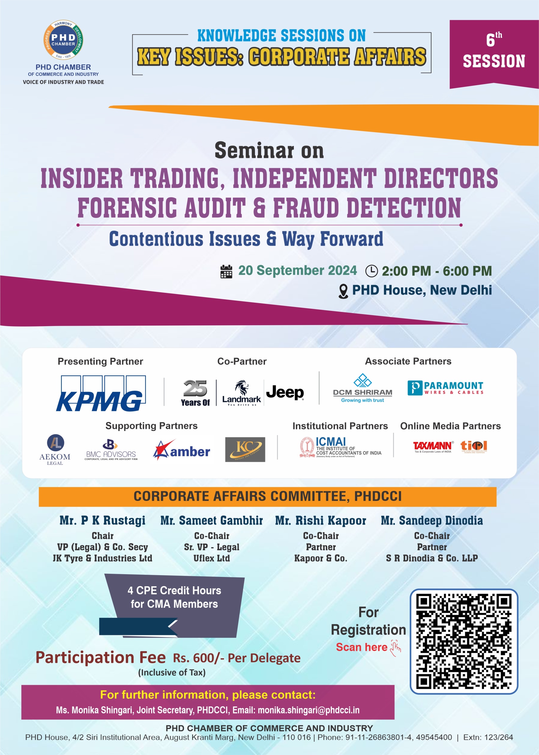 Seminar on INSIDER TRADING, INDEPENDENT DIRECTORS, FORENSIC AUDIT ...