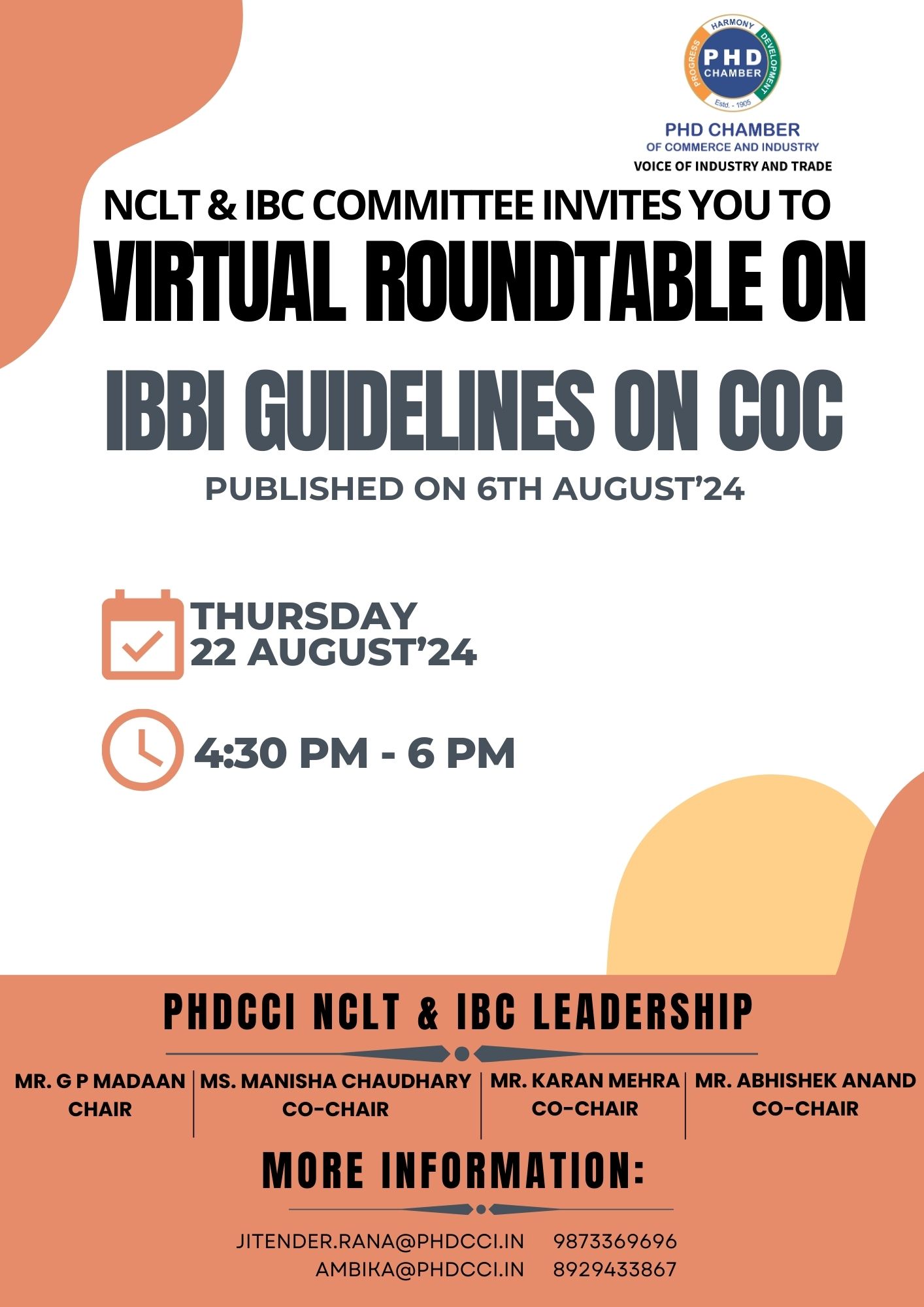 Roundtable on IBBI Guidelines on CoC - PHD Chamber