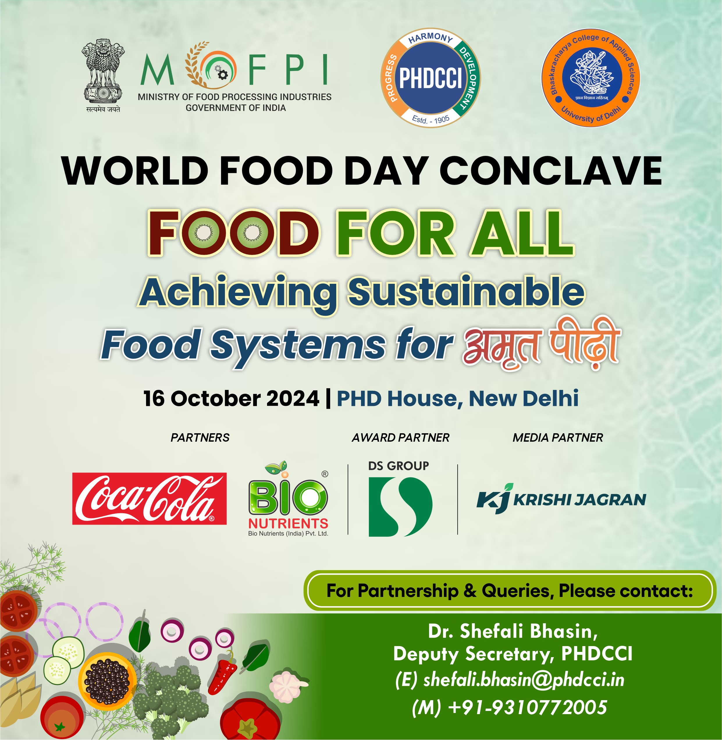 World Food Day Conclave -Food for All: Achieving Sustainable Food ...