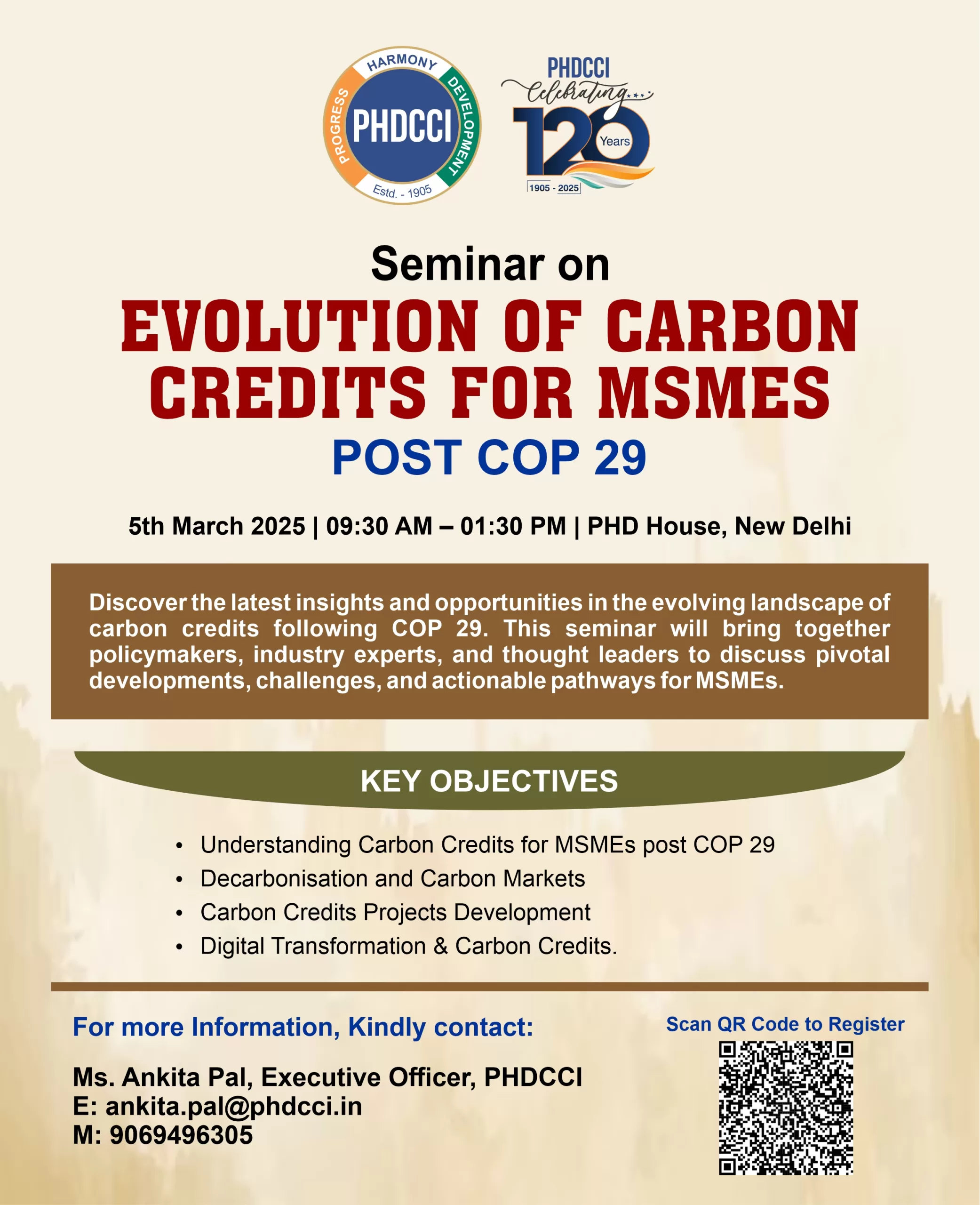Seminar on Evolution of Carbon Credits for MSMEs – Post COP 29 - PHD ...