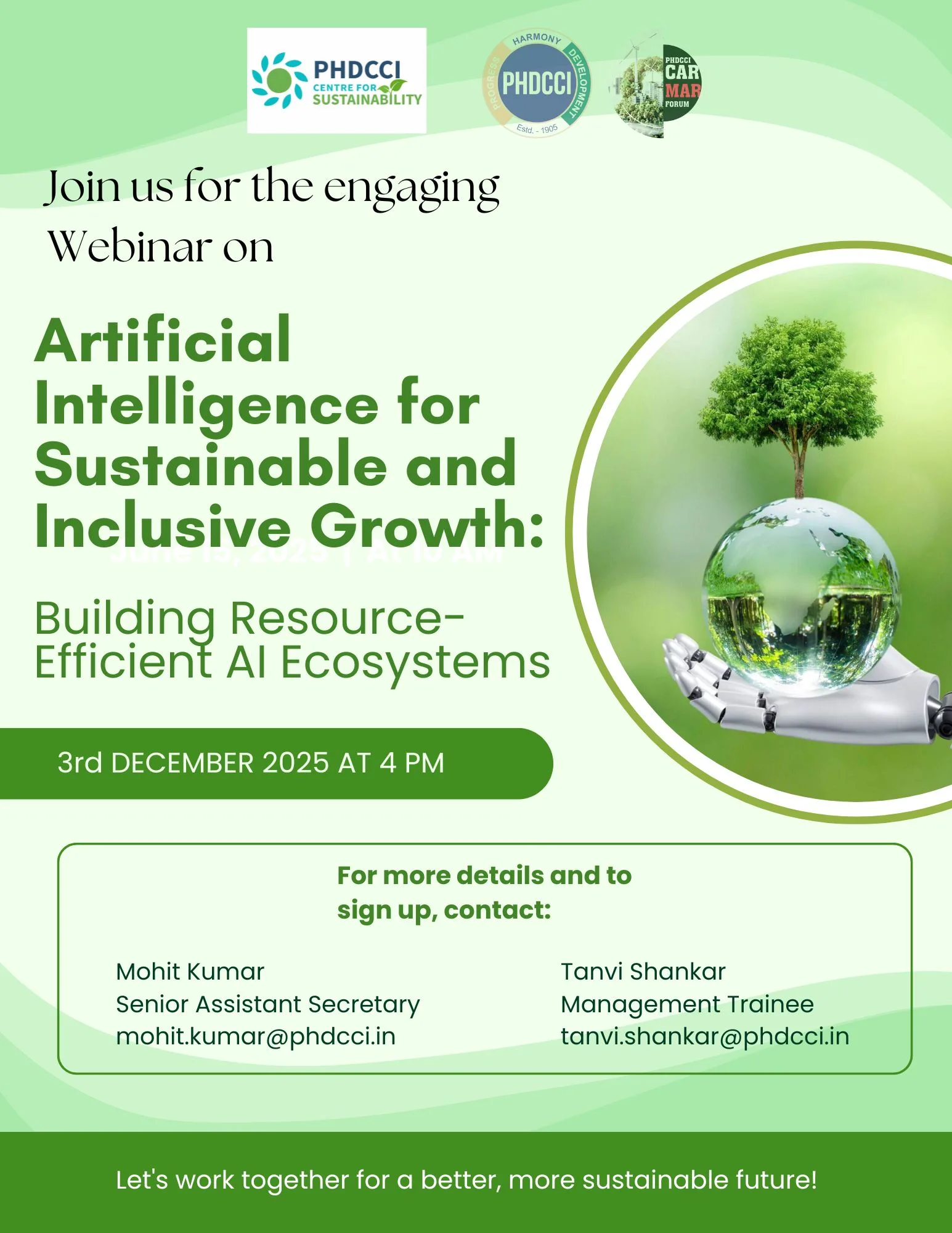 Webinar on Artificial Intelligence for Sustainable and Inclusive Growth ...